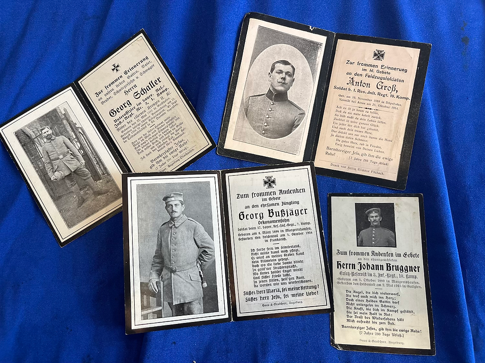 WW1 German Imperial Death Cards (G478) | sabremilitaria