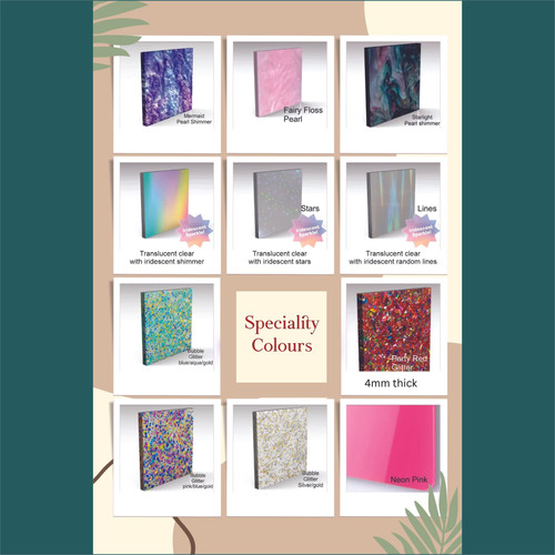 Acrylic Sample Swatches - Specialty Range | Clarke Craft Supplie