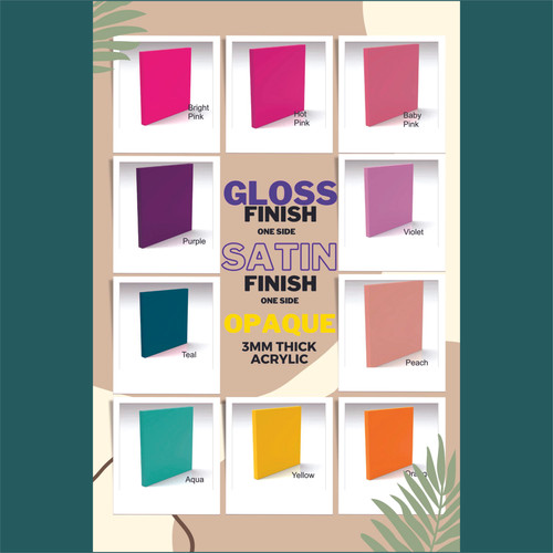 Acrylic Sample Swatches - New Range Satin/Gloss | Clarke Craft Supplie