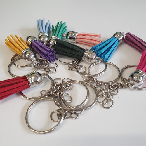 Tassel Key Chain - 20 piece pack - SILVER | Clarke Craft Supplie