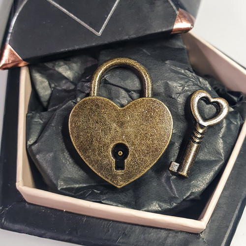 Love Heart Padlock with key | Clarke Craft Supplie