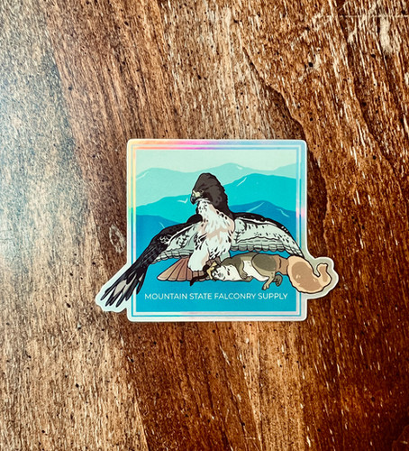 Mountain State Falconry Supply Holographic Red-Tail Sticker | Mt St ...