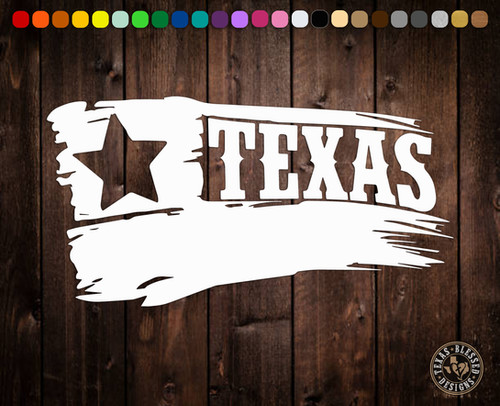 Texas Flag Texas Vinyl Decal | Texas Blessed Design