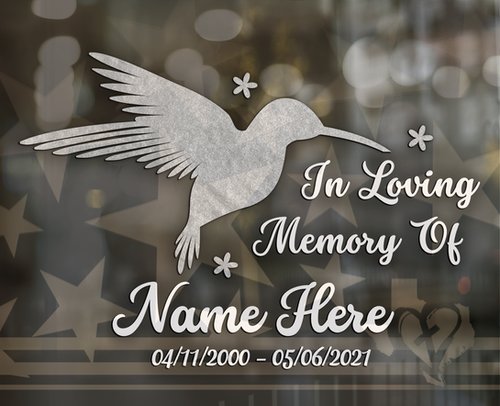 Hummingbird In Loving Memory Vinyl Decal | Texas Blessed Design