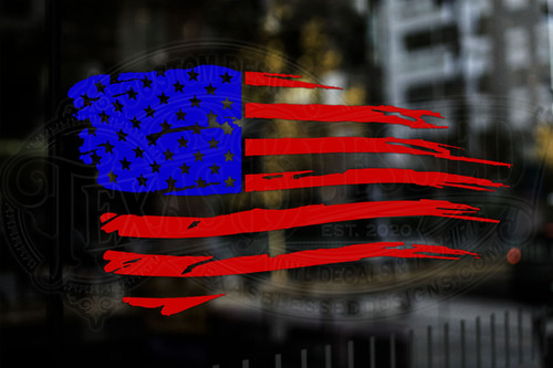 American Flag Red White and Blue Vinyl Decal | Texas Blessed Design