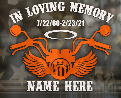 In Loving Memory Motorcycle Wings Vinyl Decal | Texas Blessed Design