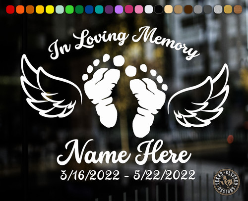 In Loving Memory Infant Baby Newborn Memorial Vinyl Decal | Texas ...