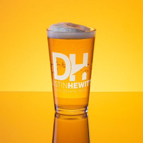 Dustin Hewitt Homes - Shaker pint glass | Mooney Marketing