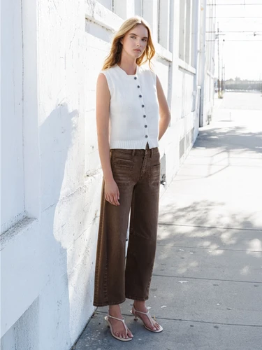 Flying Monkey Coffee High Rise Front Welt Pocket Detail Barrel Jeans ...