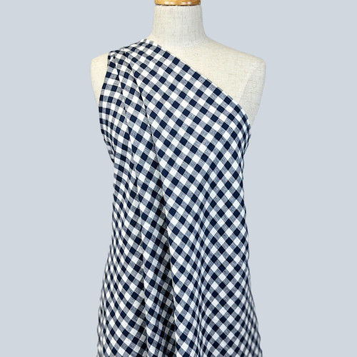 Checker NAVY – Yarn Dyed Linen | Fabulous Fabrics