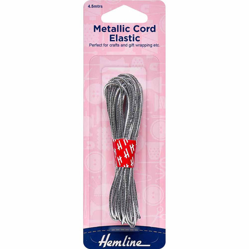 Elastic - Metal Cord, Silver | Fabulous Fabrics