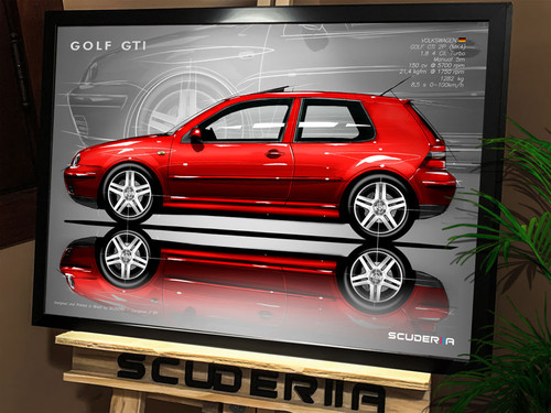 QUADRO DECORATIVO VOLKSWAGEN GOLF GTI 1.8 TURBO 150cv 2P (MK4) - SIDE ...