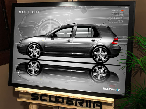 QUADRO DECORATIVO VOLKSWAGEN GOLF GTI 1.8 TURBO 180cv 4P (MK4) - SIDE ...