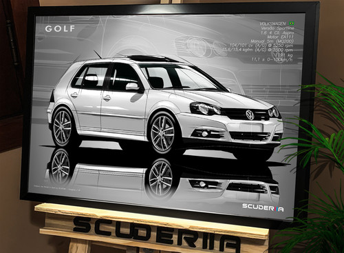 QUADRO DECORATIVO VOLKSWAGEN GOLF SPORTLINE 1.6 (MK4,5) - PERSPECTIVE ...