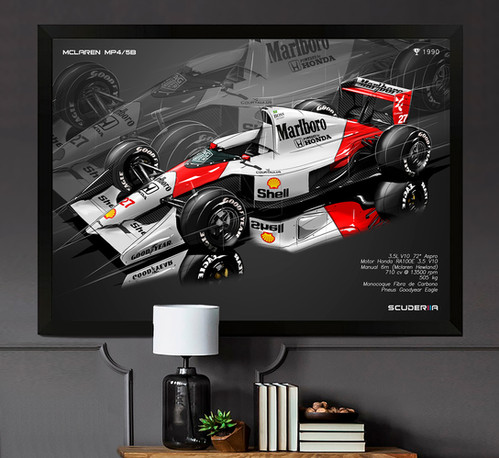 QUADRO DECORATIVO MCLAREN MP4/5B - FORMULA 1 (1990) | SCUDERIIA QUADROS