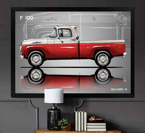 QUADRO DECORATIVO FORD F100 V8 1965/1966 - SIDE STREET | SCUDERIIA QUADROS
