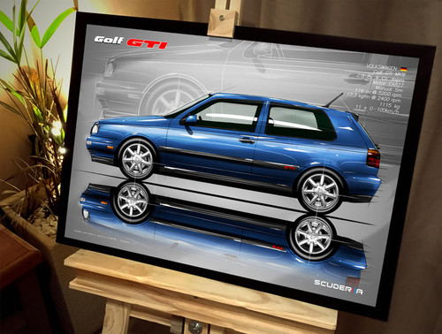 QUADRO DECORATIVO VOLKSWAGEN GOLF GTI 2.0 8V 2P (MK3) - SIDE STREET ...