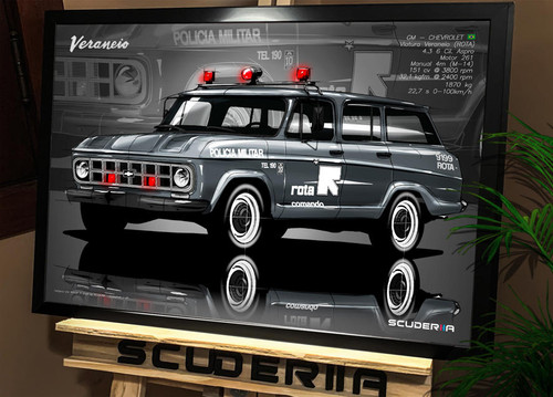 QUADRO DECORATIVO CHEVROLET VERANEIO VIATURA ROTA POLÍCIA MILITAR ...
