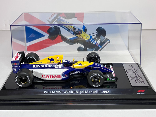 Nigel Mansell signed Williams FW14B cased 1/24 | The Signature Store