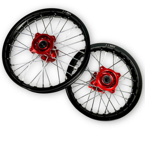 Black & Red DEEP STATE CNC Pit Bike HD SDG Wheels Set 14" 12" | 7-ONE ...