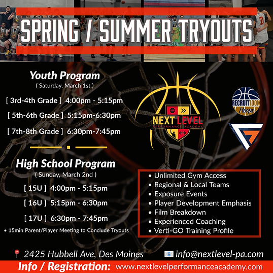 TRYOUTS | NEXT LEVEL