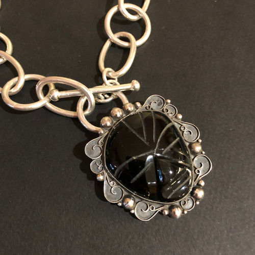 Old Mexican 1940s Obsidian And Sterling #2 | Coreen Cordova