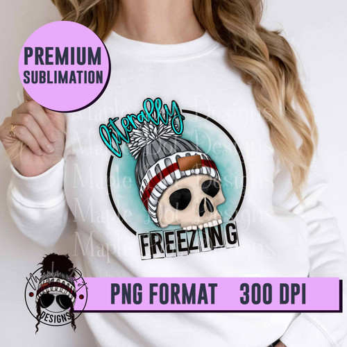 Literally Freezing Skull With Toque | Digital File | Maple Dot Designs
