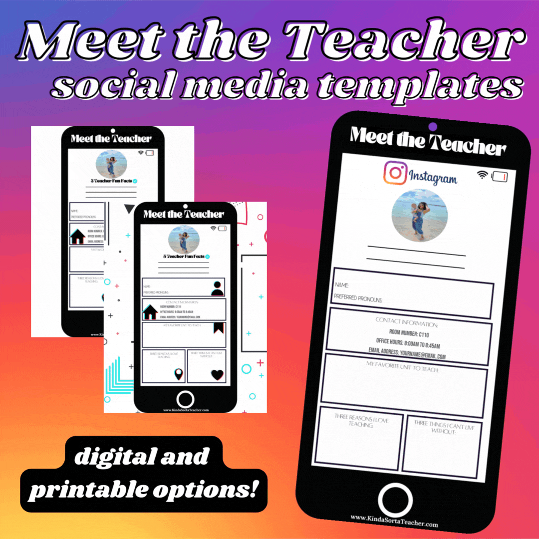 TikTok and IG Meet the Teacher Template | Kinda Sorta Teacher