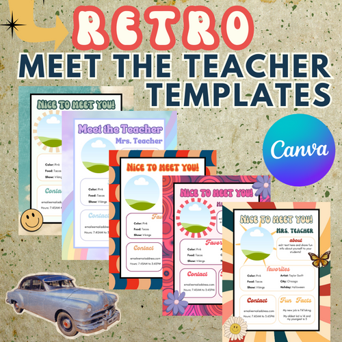 FREEBIE: Retro Meet the Teacher Templates | Kinda Sorta Teacher