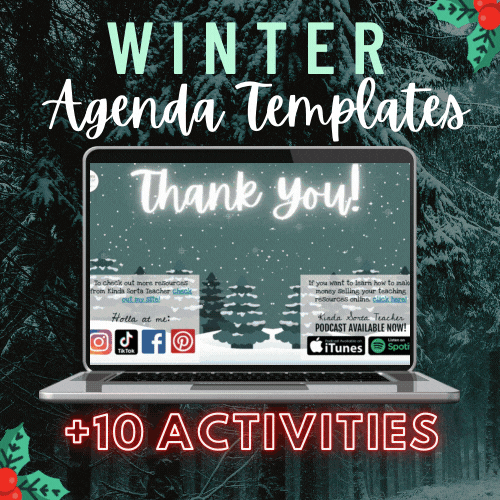 Winter Agenda Template 90 Slide Pack | Kinda Sorta Teacher