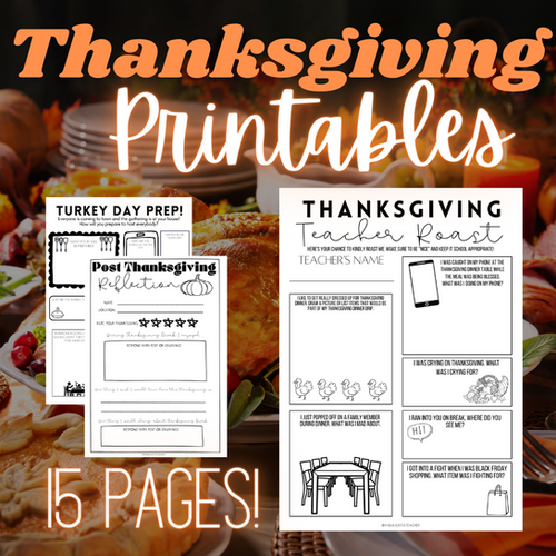 Thanksgiving Printable Activities | Kinda Sorta Teacher