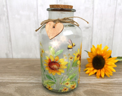 Sunflower Bee LED Jar | Thea's Gifts of Love