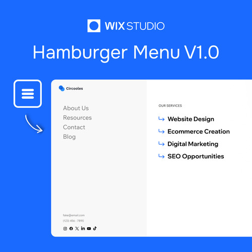 Hamburger Menu Template for Wix Studio | Wix Fix
