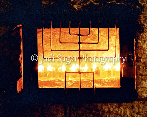 Chanukiyah Embedded in Old City Wall | Jodi Sugar