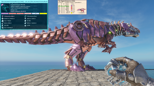 Tek Giganotosaurus 19.3K HP Female Event Color Level 60 Clone(Cross Pve ...