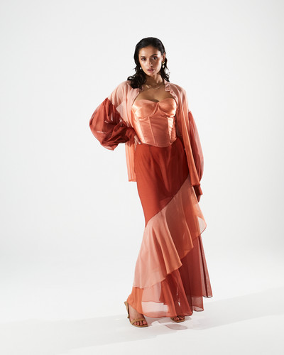 Jolene ruffle gradient nude skirt | ananke-clothing