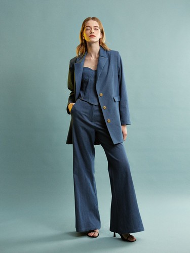 Mabel denim flare pants | ananke-clothing