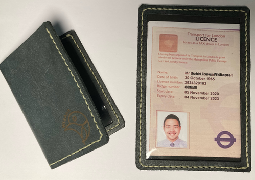 Cab Driver Black Leather License Holder | WizAnn