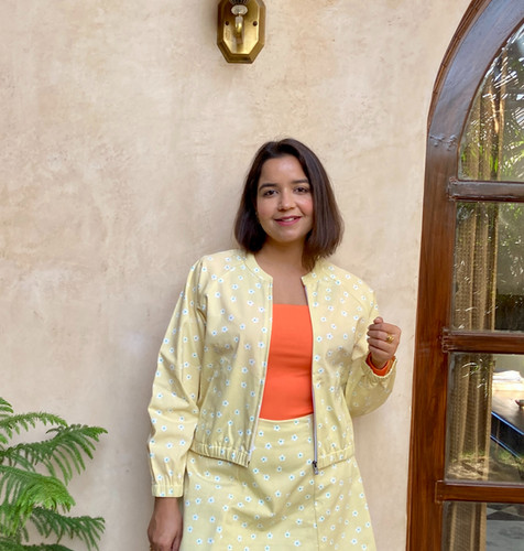 Butter Yellow Crop Jacket | Label Tanvee