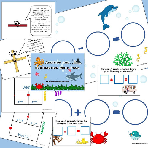 Ocean Addition and Subtraction Math Pack | Lesedi Education