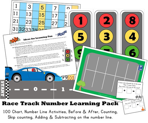 Race Track Number Learning Pack | Lesedi Education