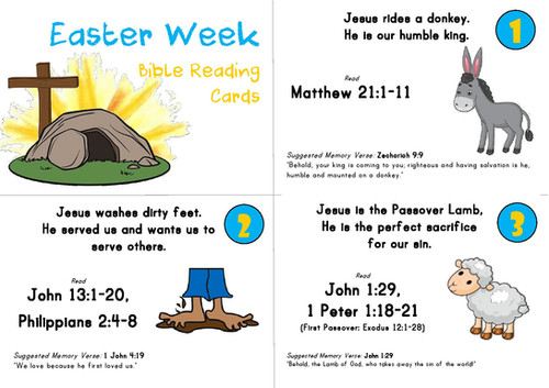 Easter Week Bible Reading Cards | Lesedi Education