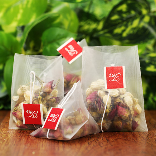 Empty Nylon Pyramid tea bags with string | Bs Food And Beverage