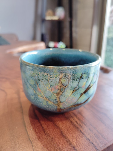Nunohiki - Sakura Pottery Round mouth small Cup - Blue color | Aoinokokoro