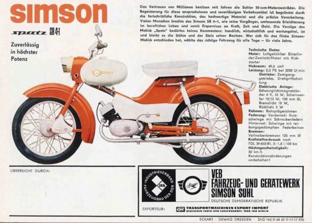 Simson Vogelserie Werbung | DDR Zweirad Museum