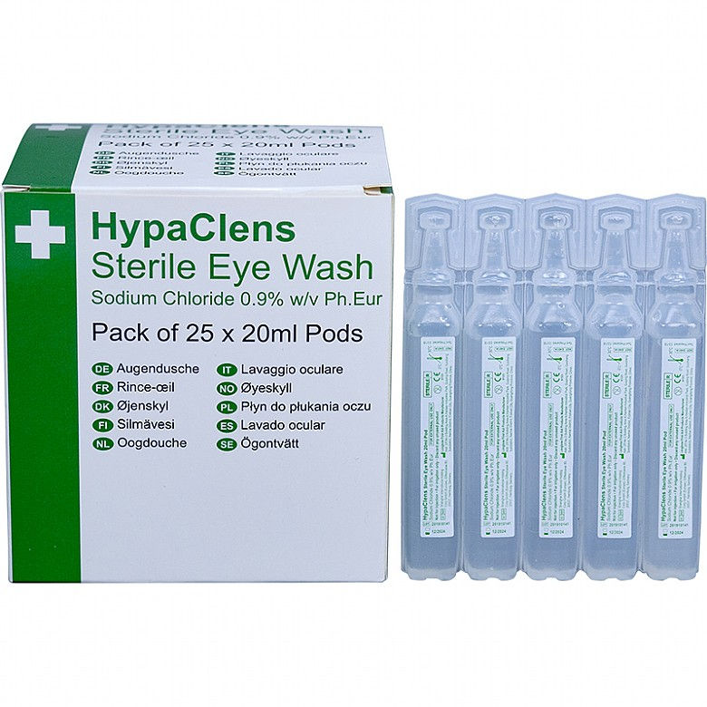 Sterile Eye wash pods (Pack of 25 20ml pods) | Emergency Response T