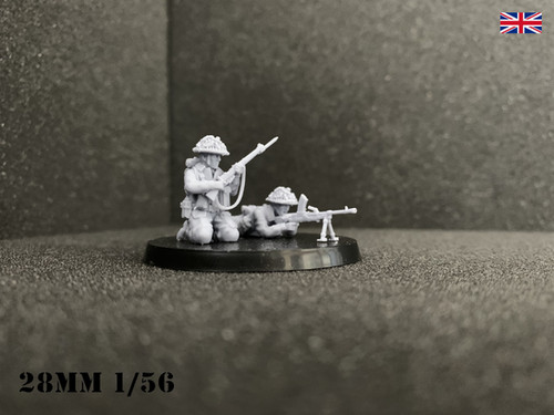 British Army LMG Team Firing 2 | Premium Miniatures