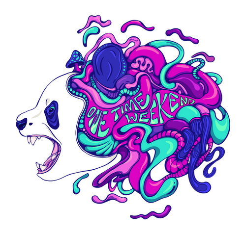 Trippy panda sticker | Band | One Time Weekend