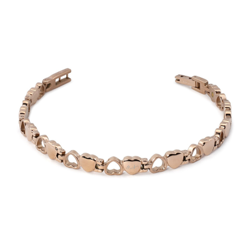 Heart Link Bracelet (TI) Rose Gold | Shuzi