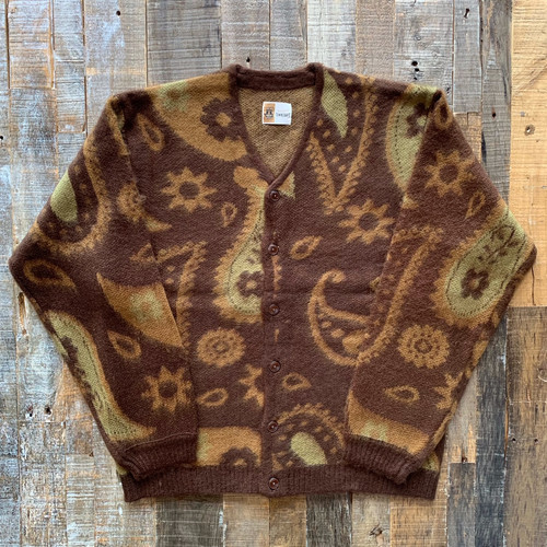 TOWNCRAFT シャギー ジャガード カーディガン | BIZARRE GREEN